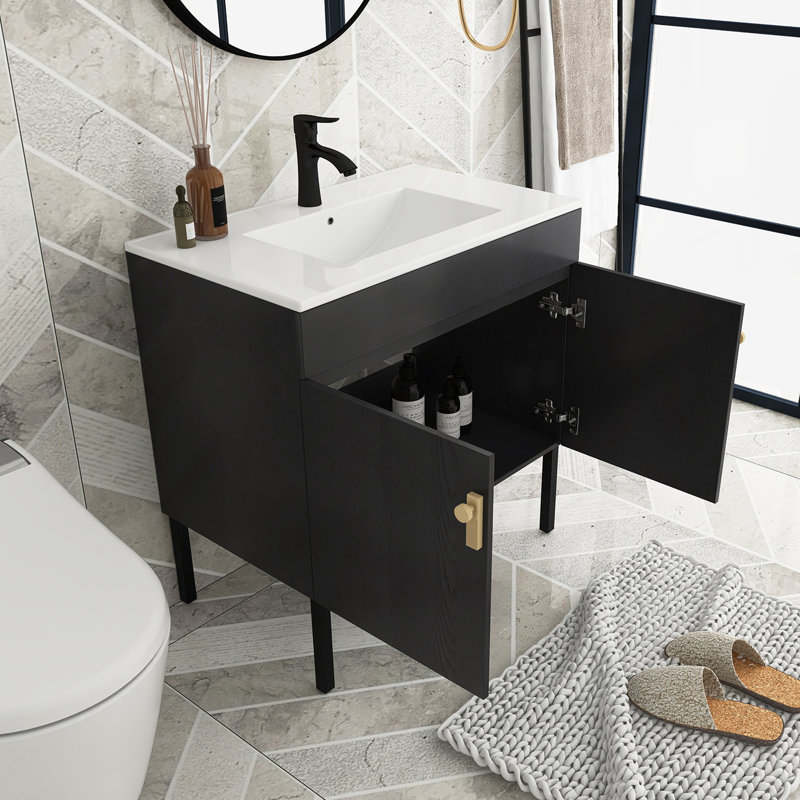 Ebern Designs Danazia 30'' Single Bathroom Vanity with Ceramic Top | Wayfair